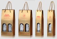 China Custom Logo Wine Gift Paper Bag with Transparent Window and Recycled Eco Paper for Luxury Wine Packaging for sale