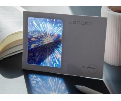 China Custom OEM Light Projection Postcard with 300gsm-400gsm Coated Art Paper and Light-Transmission Film Processing for Unique Keepsake Cards for sale