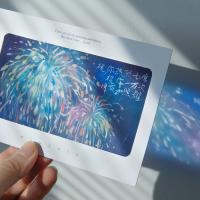 China Custom OEM Light Projection Postcard with 300gsm-400gsm Coated Art Paper and Light-Transmission Film Processing for Unique Keepsake Cards for sale