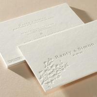 China Custom OEM Letterpress Embossed Thank You Cards with 250gsm-350gsm Premium Textured Cotton Paper and Deep Embossing/Debossing for sale