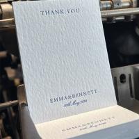 China Custom OEM Letterpress Embossed Thank You Cards with 250gsm-350gsm Premium Textured Cotton Paper and Deep Embossing/Debossing for sale