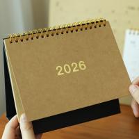 China Custom OEM Spiral-Bound Desk Calendar with 80-120gsm Matte Writing Paper, Metal Spiral Binding, and Custom Printed Stand for sale