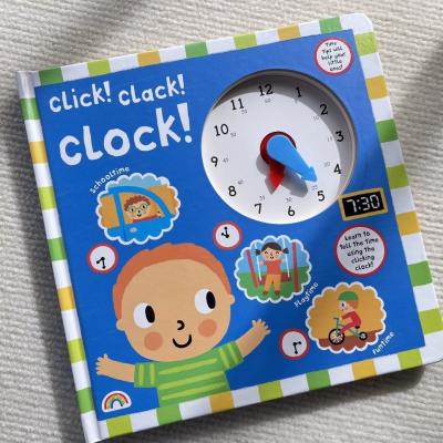 China Custom OEM Printing Interactive Clock Board Book with Child-Safe Materials and Interactive Clock Mechanism for Educational Learning for sale