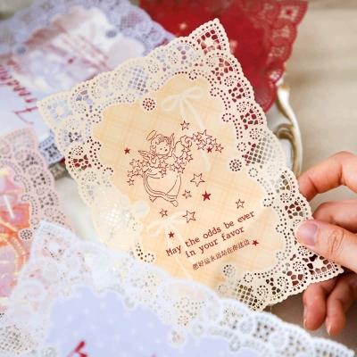 China Custom OEM Lace-Cut Decorative Postcard with Premium Thick Cardstock and Precision Die-Cutting for Vintage Greeting Cards for sale