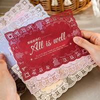 China Custom OEM Lace-Cut Decorative Postcard with Premium Thick Cardstock and Precision Die-Cutting for Vintage Greeting Cards for sale