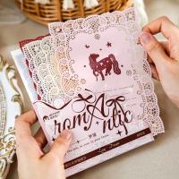China Custom OEM Lace-Cut Decorative Postcard with Premium Thick Cardstock and Precision Die-Cutting for Vintage Greeting Cards for sale