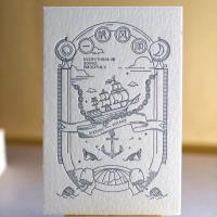 China Custom OEM Letterpress Embossed Postcard Printing with Premium Textured Paper and Traditional Letterpress Craftsmanship for sale