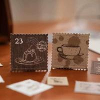 China Custom OEM Stamp-Square Die-Cut Paper Stickers with Premium Textured Paper and Offset Full-Color Printing for sale