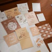 China Custom OEM Stamp-Square Die-Cut Paper Stickers with Premium Textured Paper and Offset Full-Color Printing for sale