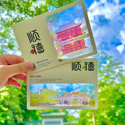 China Custom OEM Transparent Souvenir Card with Premium Transparent Film and Offset Full-Color Printing for Travel Keepsakes for sale