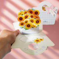 China Custom OEM 3D Pop-Up Flower Bouquet Greeting Card with Premium Thick Cardstock, Full-Color Printing, and Precision Die-Cutting for sale