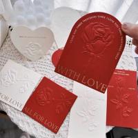 China Custom OEM Embossed Rose Love Card with Premium Thick Cardstock and Gold/Silver Foil Stamping for sale