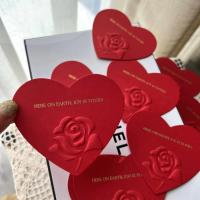 China Custom OEM Embossed Rose Love Card with Premium Thick Cardstock and Gold/Silver Foil Stamping for sale