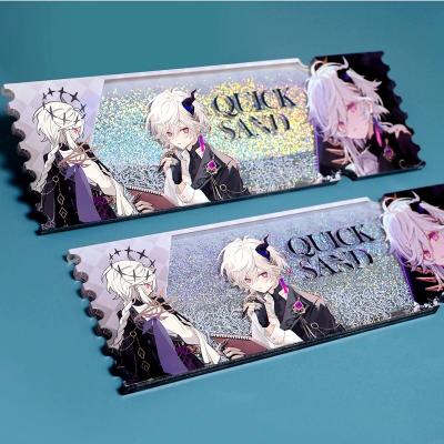 China Custom OEM/ODM Acrylic Quicksand Ticket with UV Full-Color Printing and Scratch-Resistant Coating for Anime Collectibles for sale
