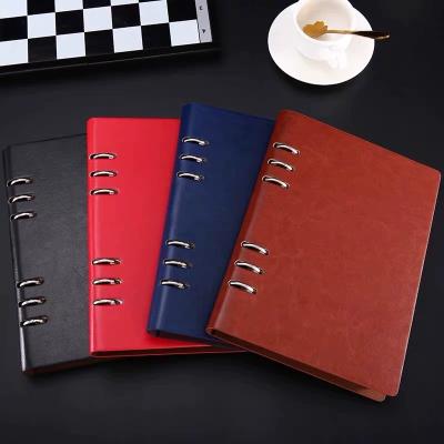 China Custom OEM Printing Ring-Bound Notebook with Premium PU Leather Cover and Acid-Free Paper for sale