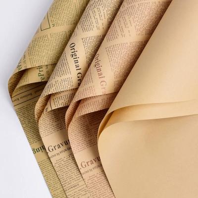 China Vintage Newsprint Wrapping Paper With Retro English Text For Gift Pack for sale
