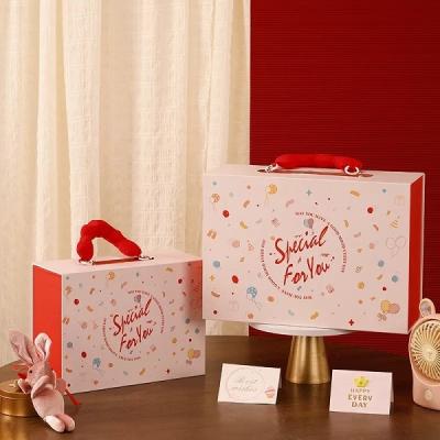 China Custom Rigid Gift Box With Fabric Handle For Luxury Gift Packaging for sale