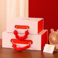 China Custom Rigid Gift Box With Fabric Handle For Luxury Gift Packaging for sale