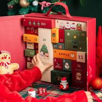 China Rigid Christmas Advent Calendar Box Double Door Rigid Box With Small Drawers for sale