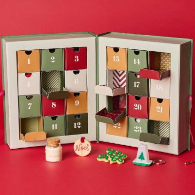 China Christmas Countdown Book Advent Calendar Packaging With Small Boxes for sale