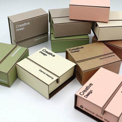 China Folding Jewelry Boxes Creative Paper Case With Film Suspension Insert for sale