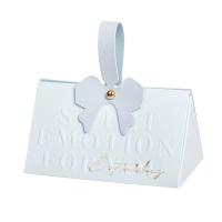 China Custom Wedding Candy Gift Box with Bow Handle Elegant Paper Favor Packaging Box for sale