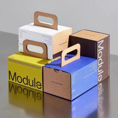 China Kraft Corrugated Packaging Box With Retractable Die Cut Handle for sale