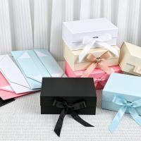 China Collapsible Rigid Gift Box With Magnetic Closure And Satin Ribbon for sale