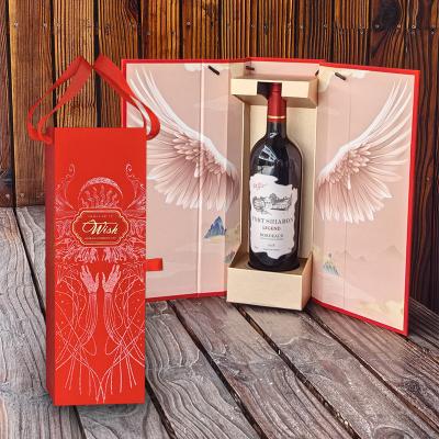 China Rigid Wine Packaging Box Set With Matching Paper Bag For Wine Brands for sale