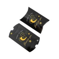 China Paper Pillow Boxes Foil Stamped Foldable Packaging for Gift Candy for sale