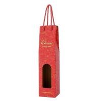 China Corrugated Wine Packaging Boxes Window Rope Handle For Bottle Gift for sale