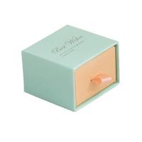 China Sliding Drawer Jewelry Packaging Box Set With Ribbon Pull Tab And Gift Bag for sale