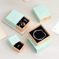 China Sliding Drawer Jewelry Packaging Box Set With Ribbon Pull Tab And Gift Bag for sale
