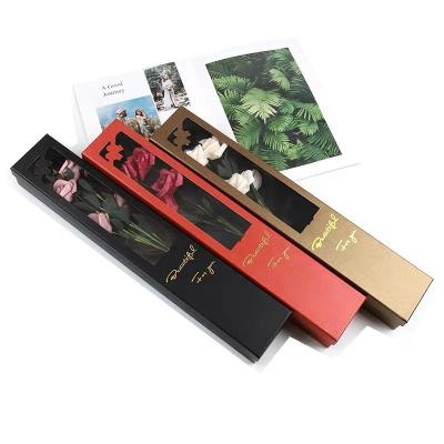 China Single Flower Packaging Box With Clear Window For Gift Floral Display for sale