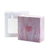 China Double Door Folding Gift Boxes with Heart Seal and Paper Bag Set for sale