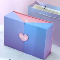 China Double Door Gift Box Magnetic Heart Closure Gradient Paper Packaging Case for sale