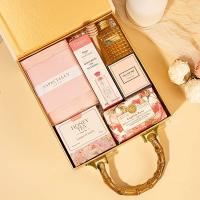 China Suitcase Style Rigid Gift Boxes With Bamboo Handle For Luxury Packaging for sale