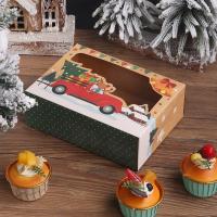 China Christmas Kraft Paper Bakery Box With Clear Window For Holiday Treats for sale