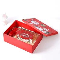 China Christmas Rigid Gift Box With Ribbon Closure For Holiday Packaging for sale
