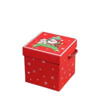 China Christmas Rigid Packaging Box With Rope Handle For Apple And Holiday Gifts for sale