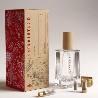 China Kraft Perfume Packaging Boxes with Inner Display Tray for Fragrance Brands for sale
