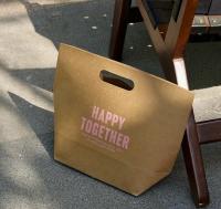 China Kraft Paper Shopping Bags with Die Cut Handle for Bakery Takeout for sale