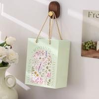 China Floral Printed Paper Gift Bags with Rope Handles for Retail Packaging for sale