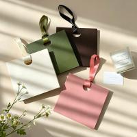China Ribbon Handle Paper Gift Bags with Die Cut Closure for Retail for sale
