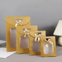 China Paper Gift Bags with Window and Die Cut Handle for Retail Packaging for sale