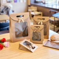 China Paper Gift Bags with Window and Die Cut Handle for Retail Packaging for sale