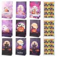 China Halloween Paper Gift Bags with Sealing Stickers for Treat Packaging for sale