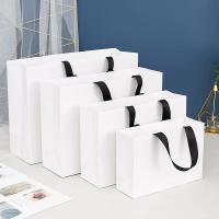 China Paper Shopping Bags with Wide Ribbon Handles for Boutique Retail Packaging for sale