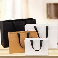 China Paper Shopping Bags with Wide Ribbon Handles for Boutique Retail Packaging for sale