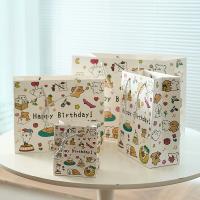 China Cute Cartoon Birthday Gift Paper Bags with Twisted Rope Handles for sale